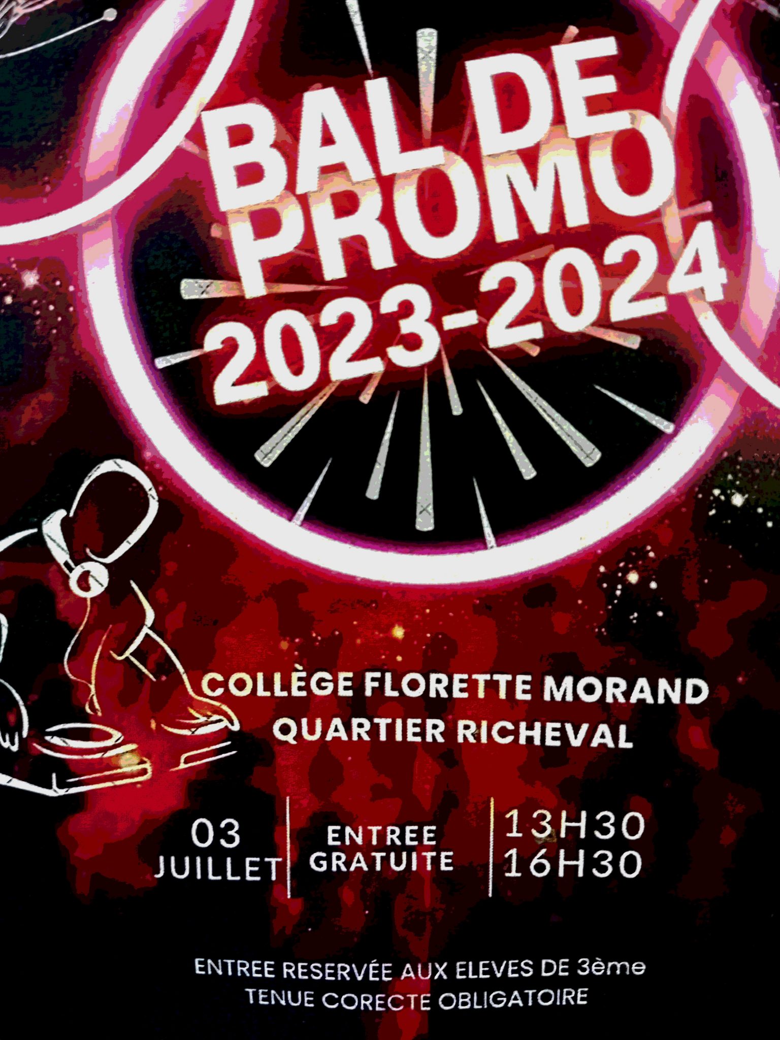 Bal de promo des 3ème – Collège Florette MORAND (ex Charles de Gaulle)